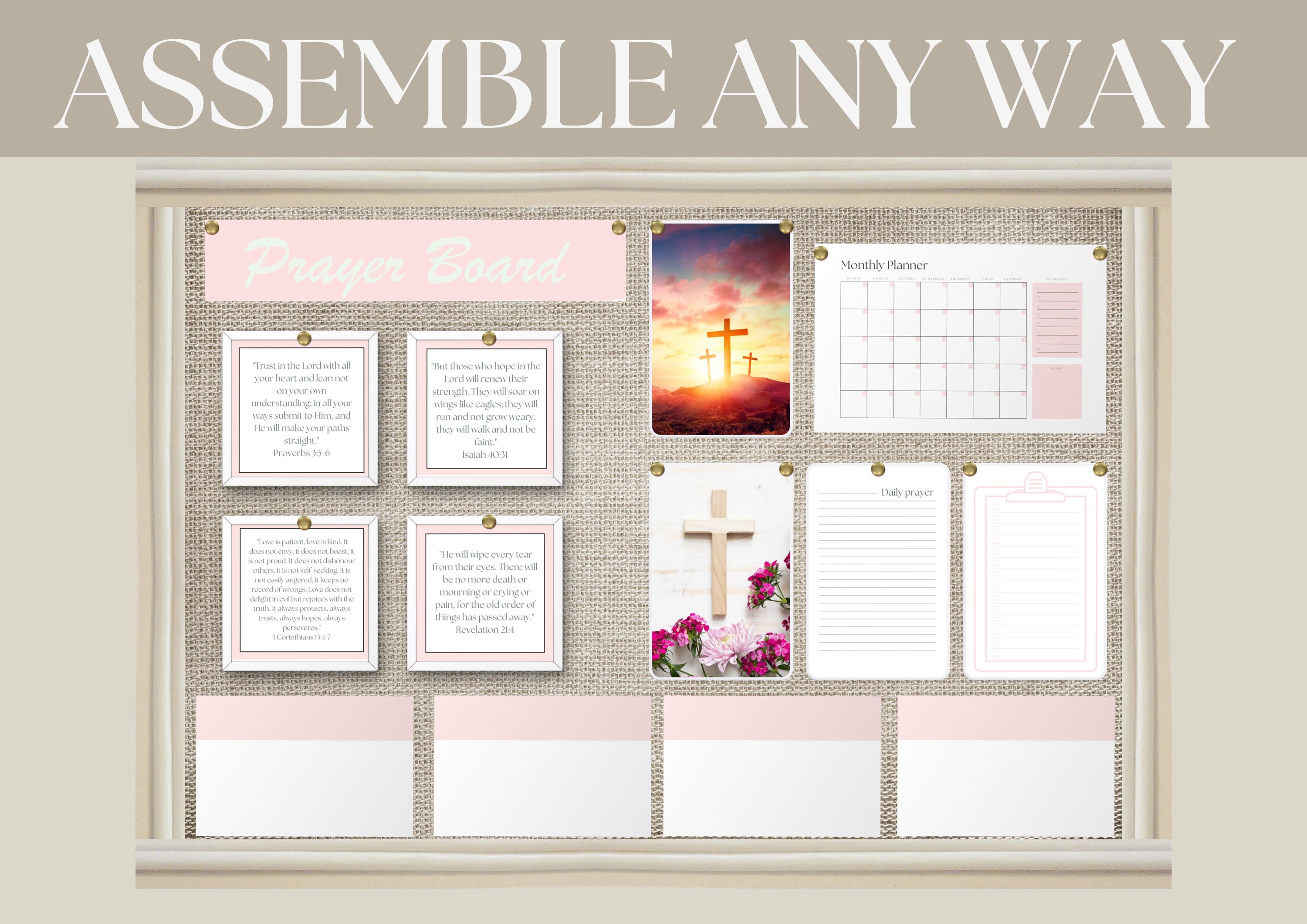 Prayer Board Kit: Printable Vision Board, Headers, Envelopes (digital ...