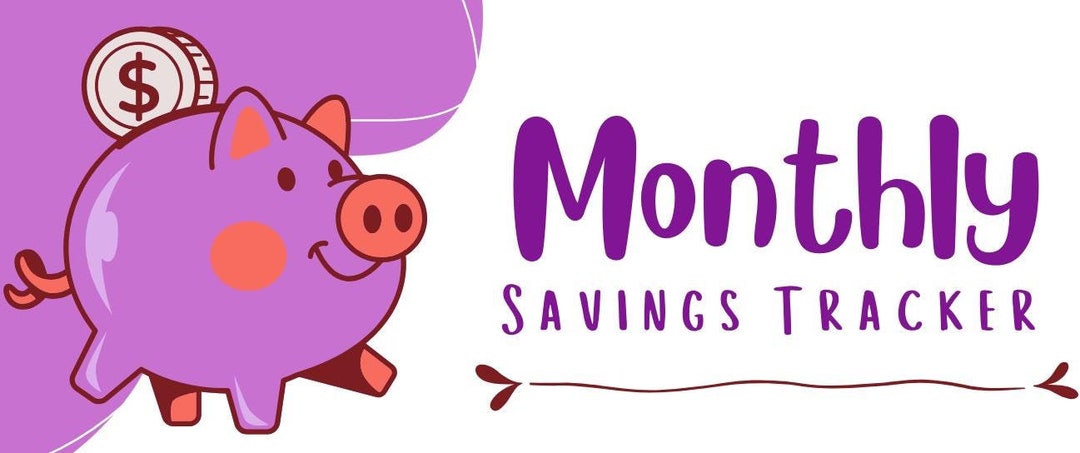 Purple Pig Monthly Savings Tracker Custom Daily Amount - Etsy