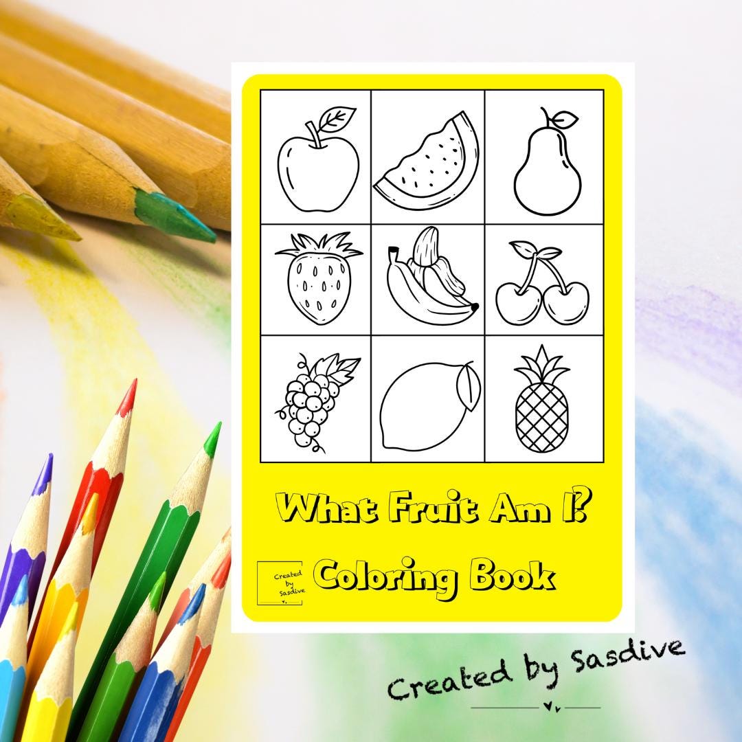 Coloring Book: What Fruit Am I? | Coloring Book | Digital Coloring Book ...