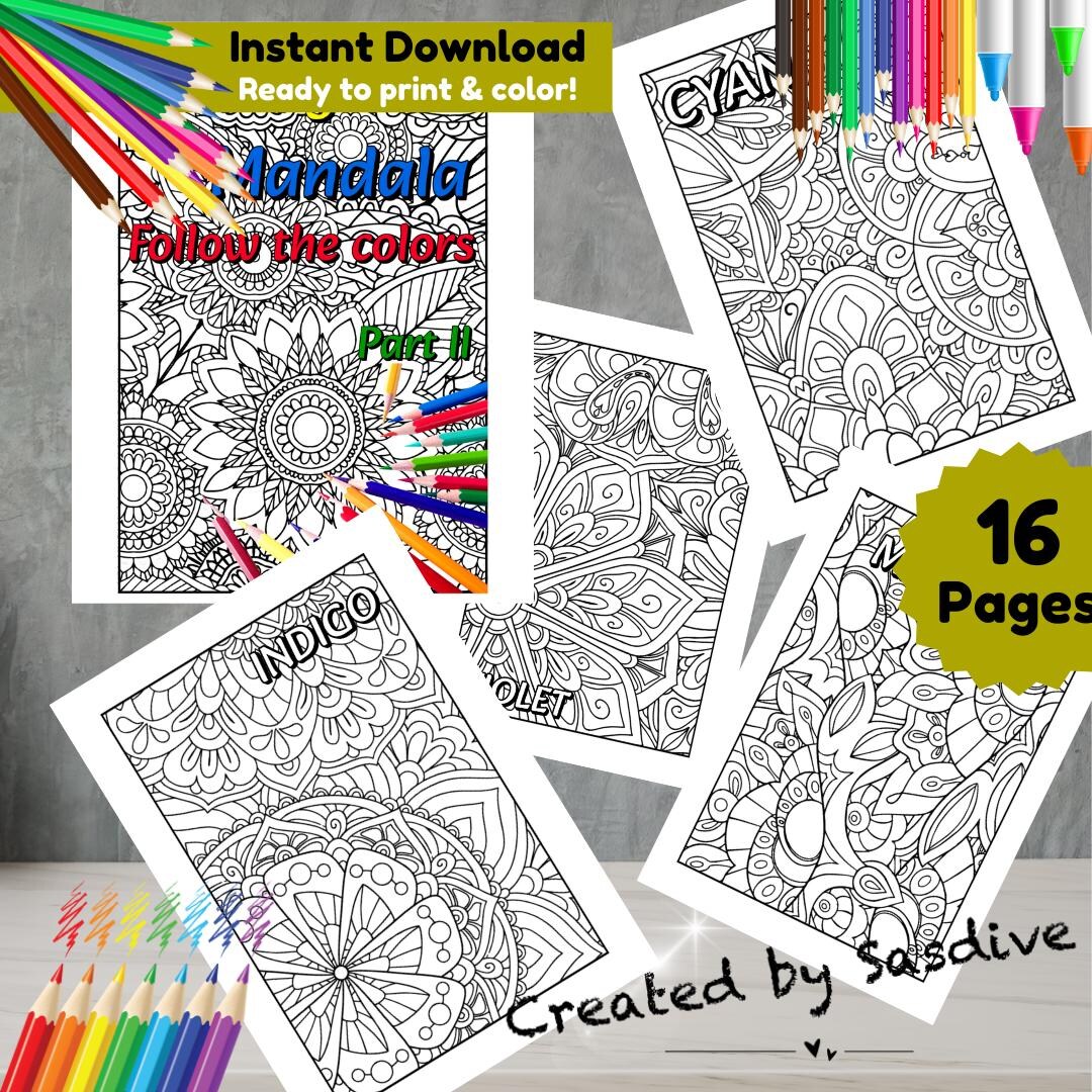 Coloring Book: Mandala Follow the Colors Part II | Coloring Book ...