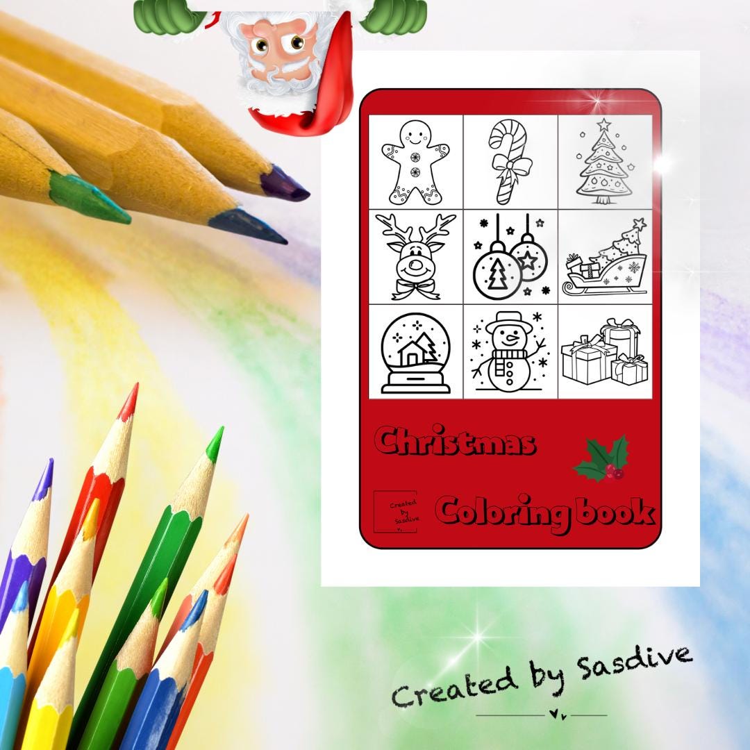 Festive Christmas Coloring Book | Printable Holiday Activity (digital ...