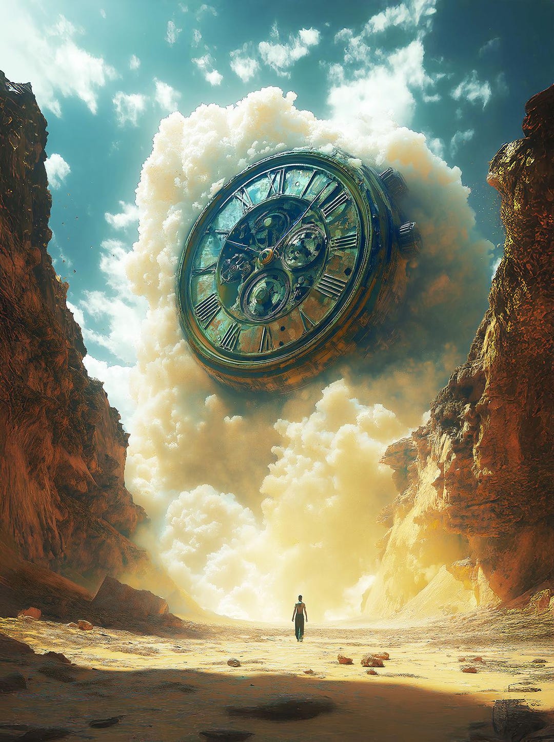 Time Wall Art Set,surreal Printable Clock Artwork,conceptual Digital ...