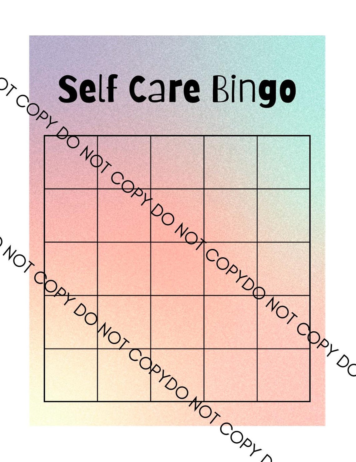 Self Care Bingo Card Handout/worksheet (for Social Work/therapy ...
