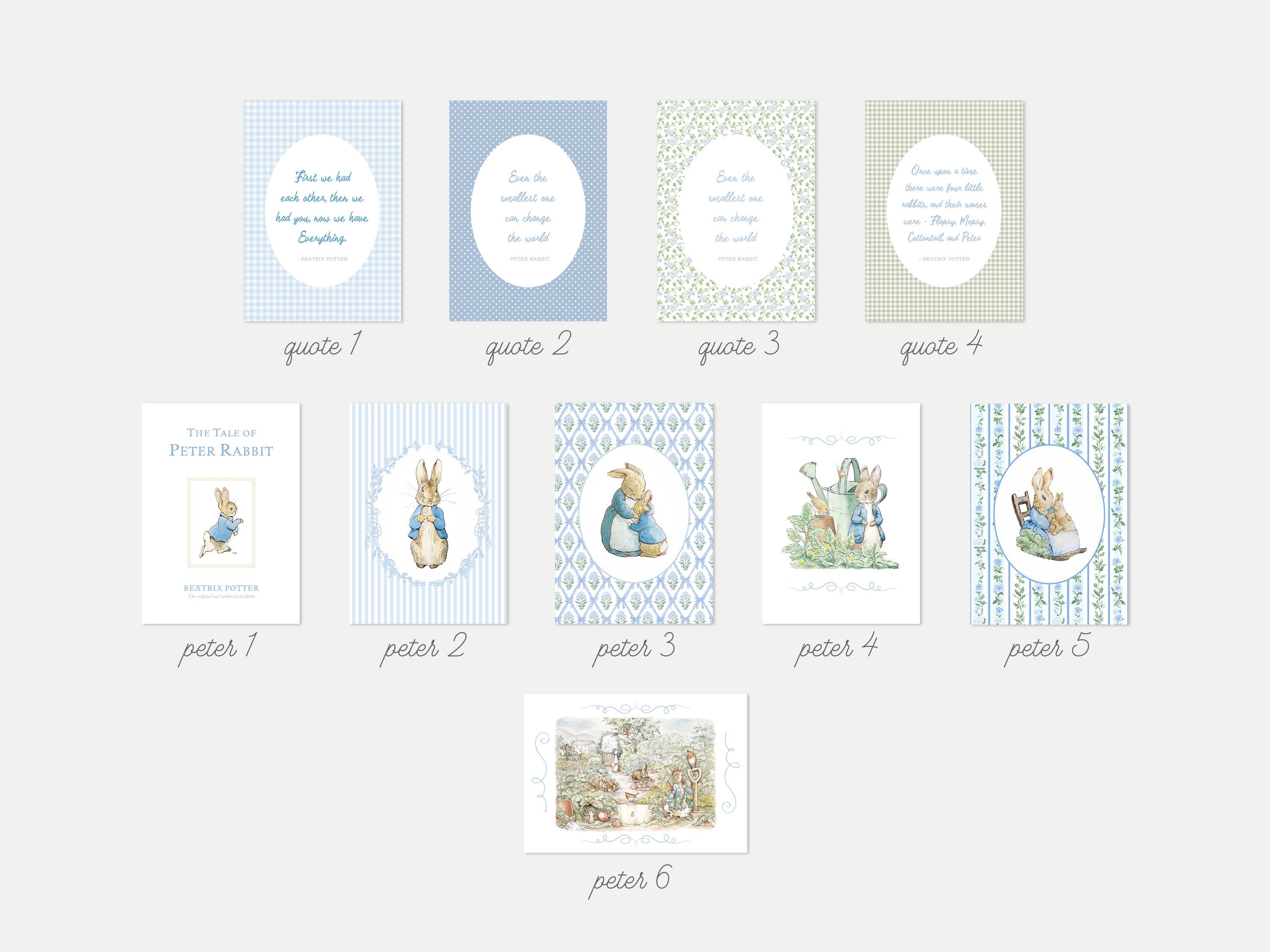 10 PETER RABBIT Nursery Wall Art Prints, Cottagecore Peter Rabbit Baby ...