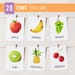 20 FRUITS Flashcards, Montessori Cards, FRUITS 3 Part Cards, Preschool ...