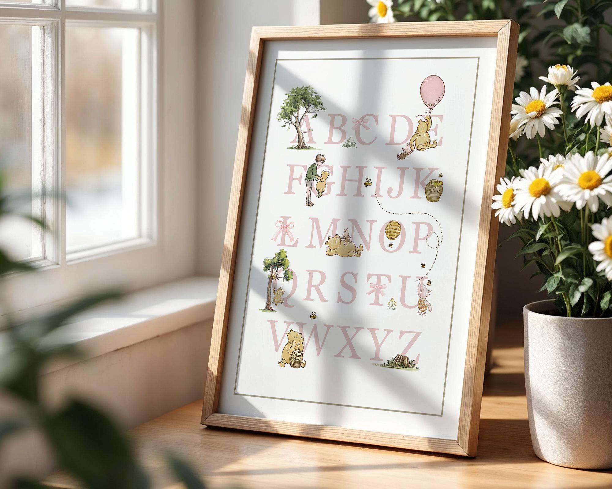 Winnie-the-pooh Alphabet Poster, ABC Poster Nursery Wall Art Prints ...