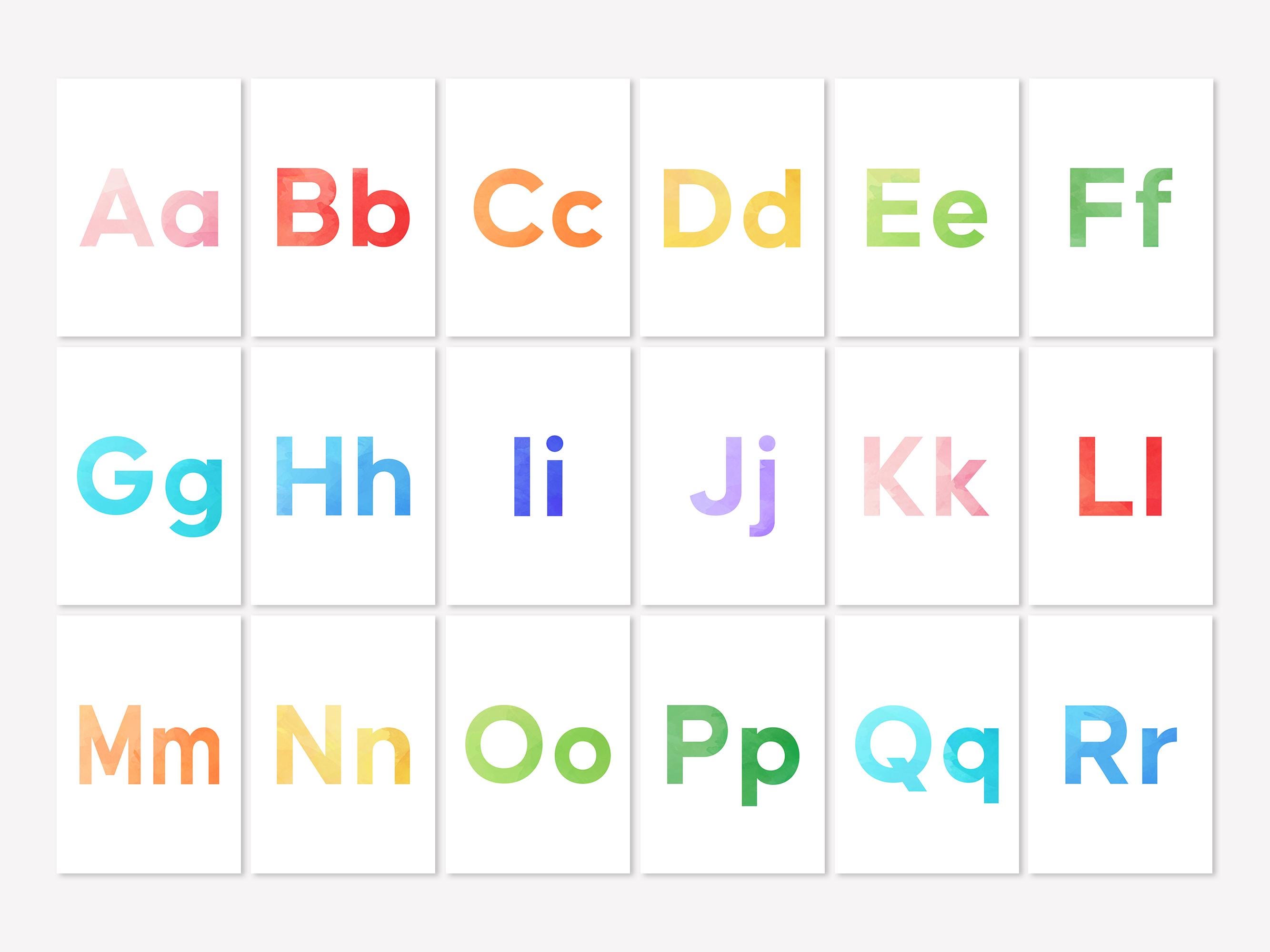 26 ALPHABET Flashcards, ABC Montessori Cards, Educational Flash Cards ...