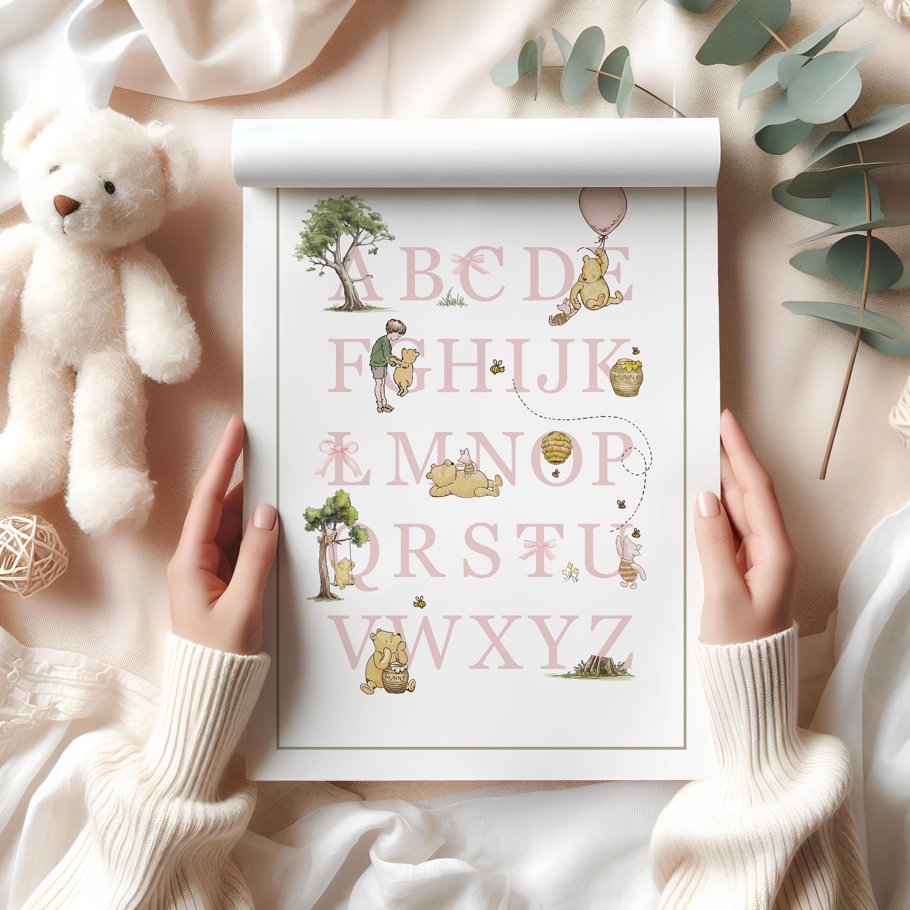 Winnie-the-pooh Alphabet Poster, ABC Poster Nursery Wall Art Prints ...