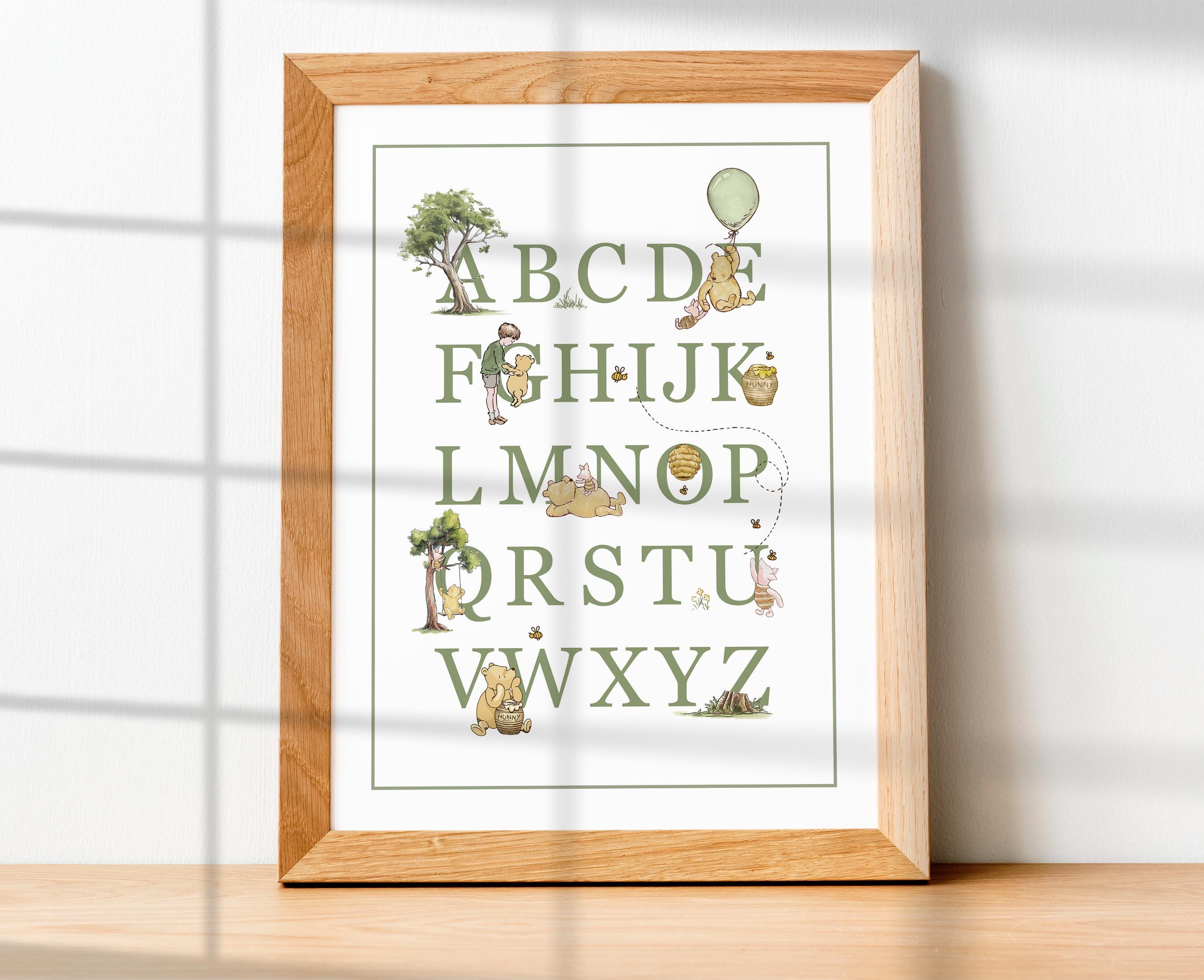 Winnie-the-pooh Alphabet Poster, ABC Poster Nursery Wall Art Prints ...