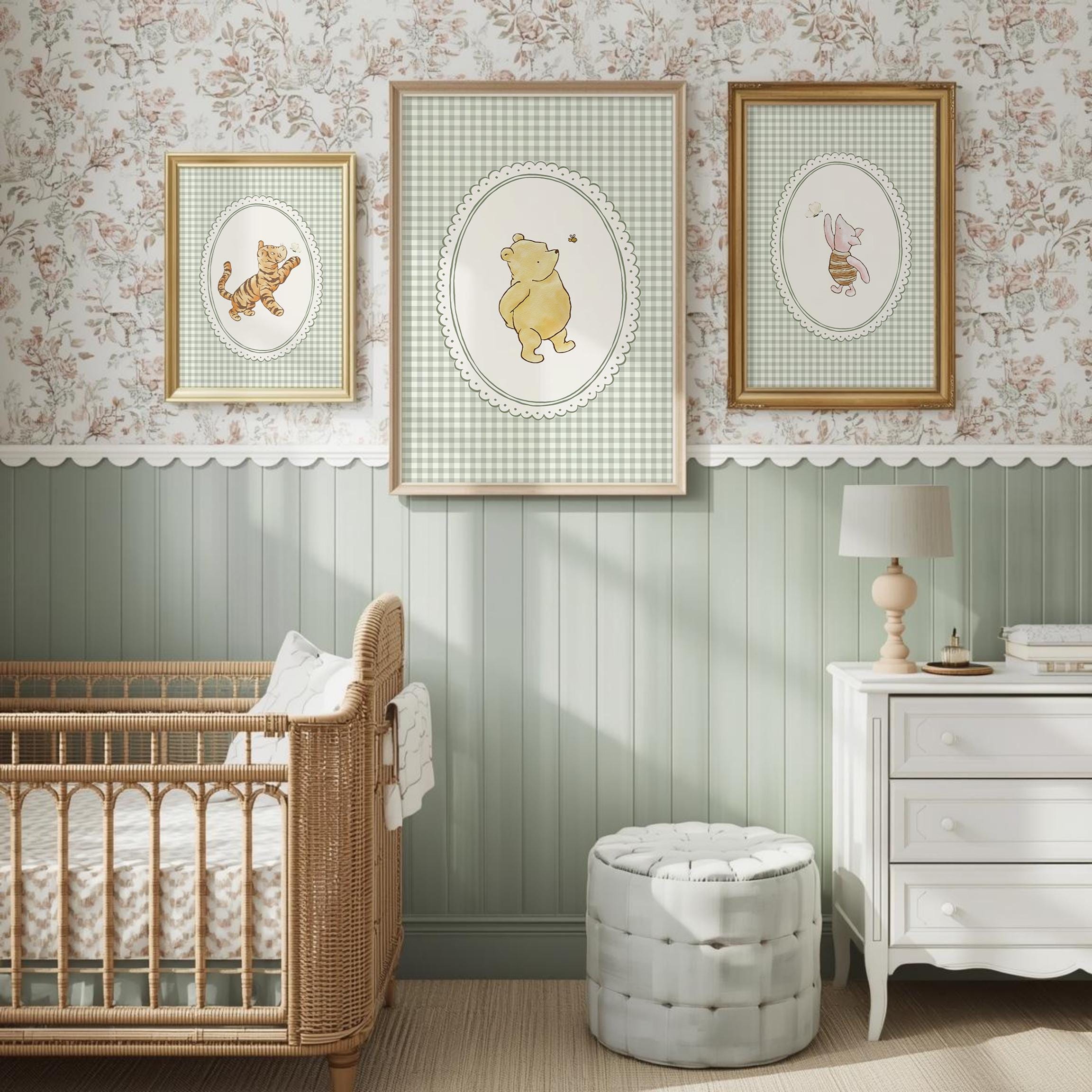 8 Cottagecore Winnie the Pooh Nursery Wall Art Prints, Classic Winnie ...