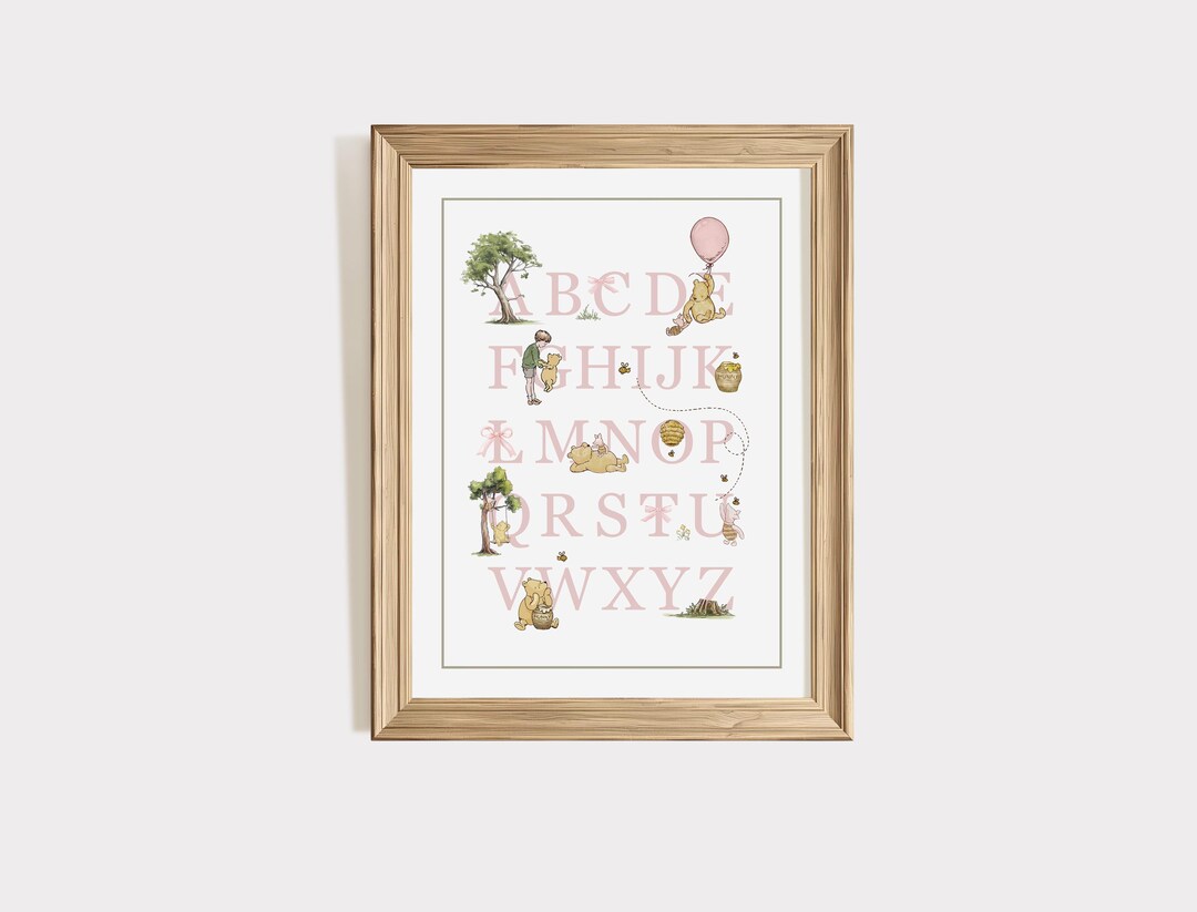 Winnie-the-pooh Alphabet Poster, ABC Poster Nursery Wall Art Prints ...