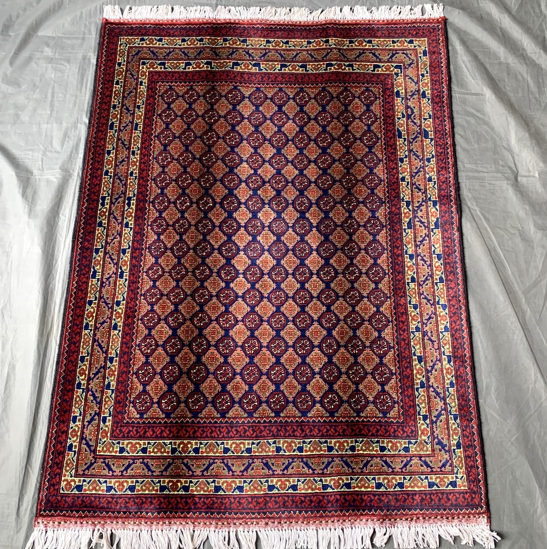 Afghan More Gul Rug: Handwoven Wool Tribal Rug (3'7x5.0) - Etsy