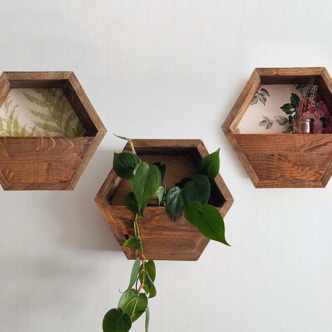 Hexagon Planter Shelf / Hexagon Shelves Geometric Shelf - Etsy