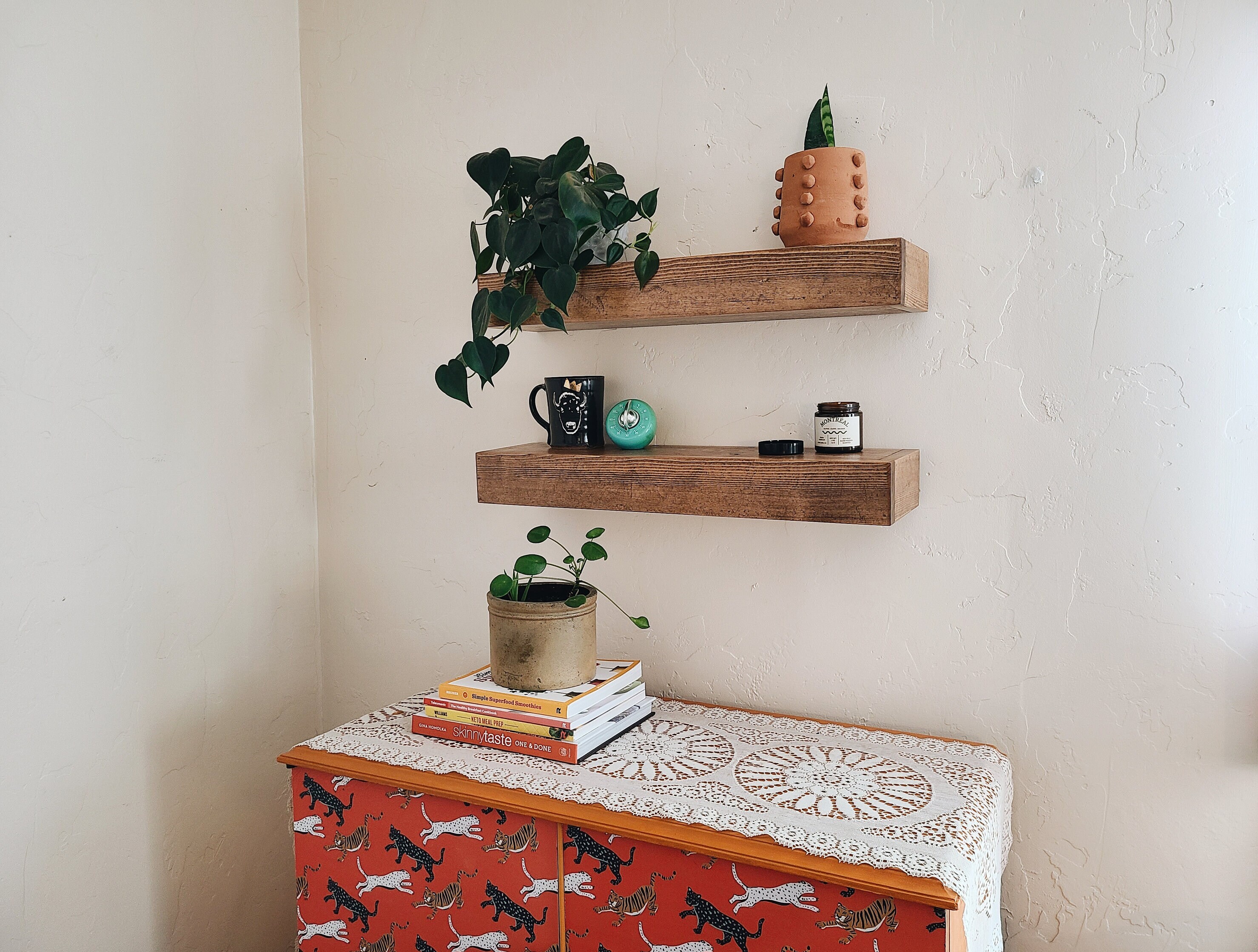 Floating Shelves / Floating Wood Shelf, Open Shelving, Kitchen Storage ...