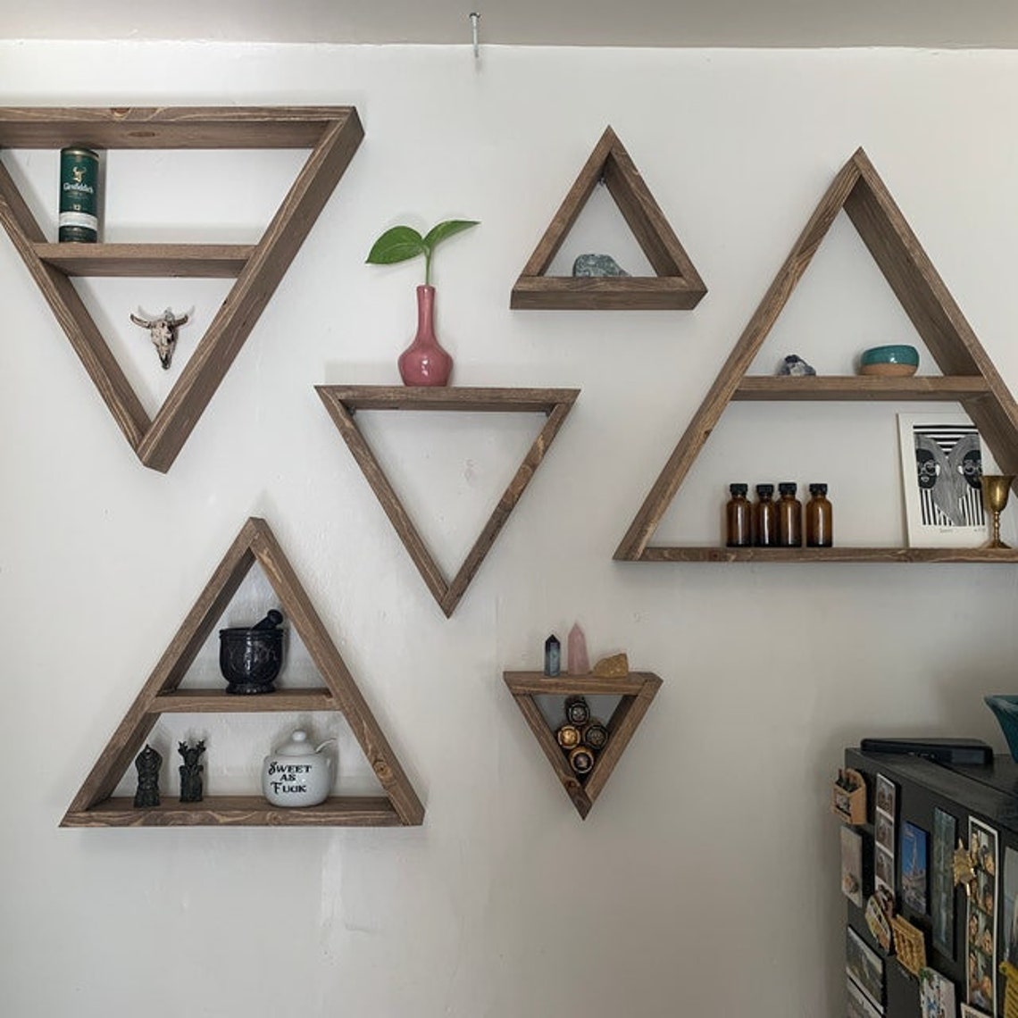 Triangle Shelf Set / Triangle Shelves Rustic Home Decor - Etsy