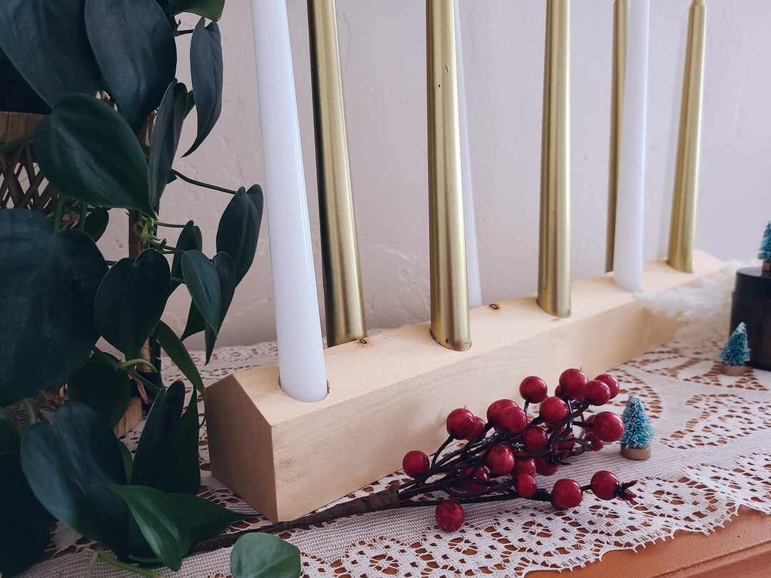Wood Taper Candlestick Centerpiece / Giant Candleholder, Wood Candle ...
