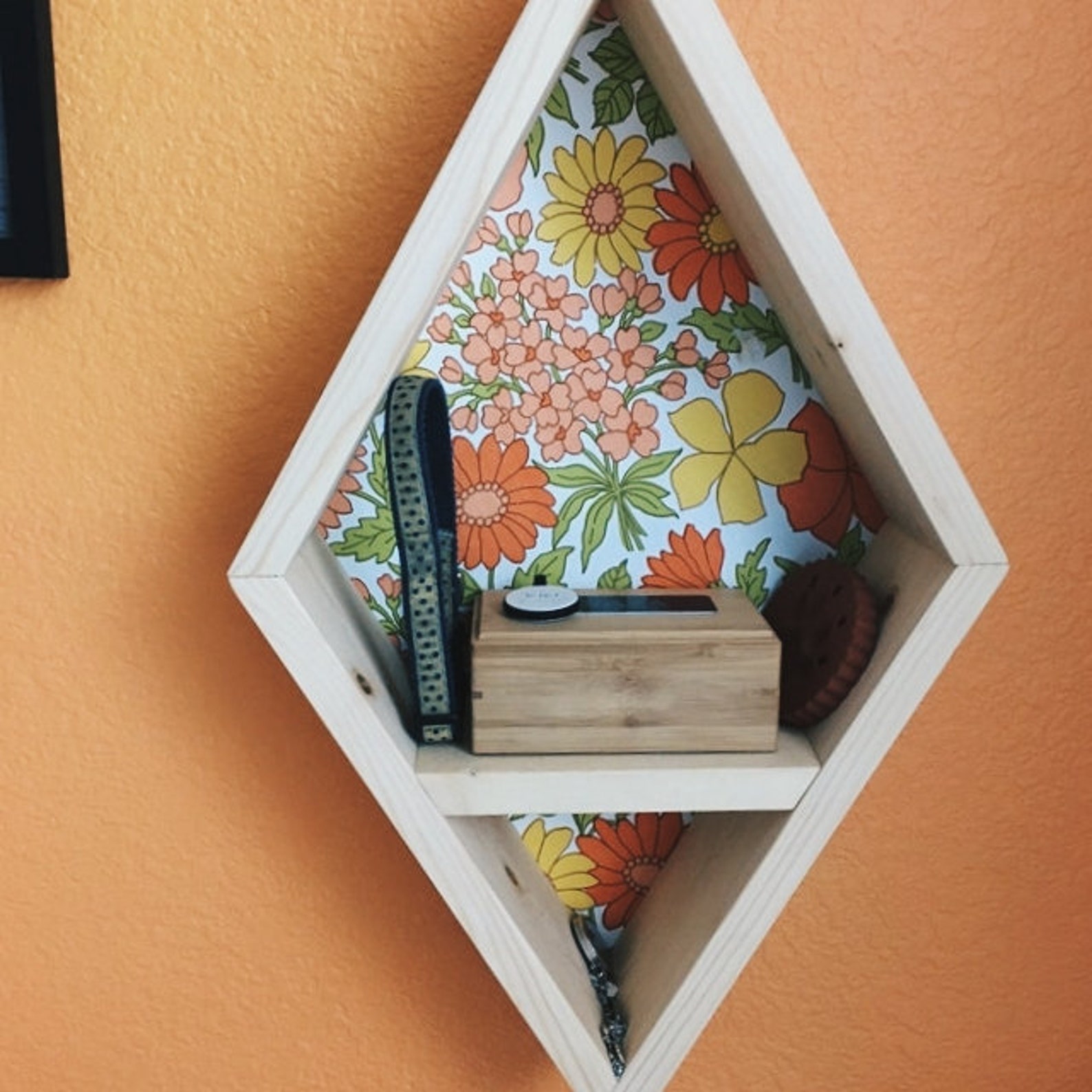 Diamond Shelf / Geometric Shelf Boho Wall Decor Rustic Home - Etsy
