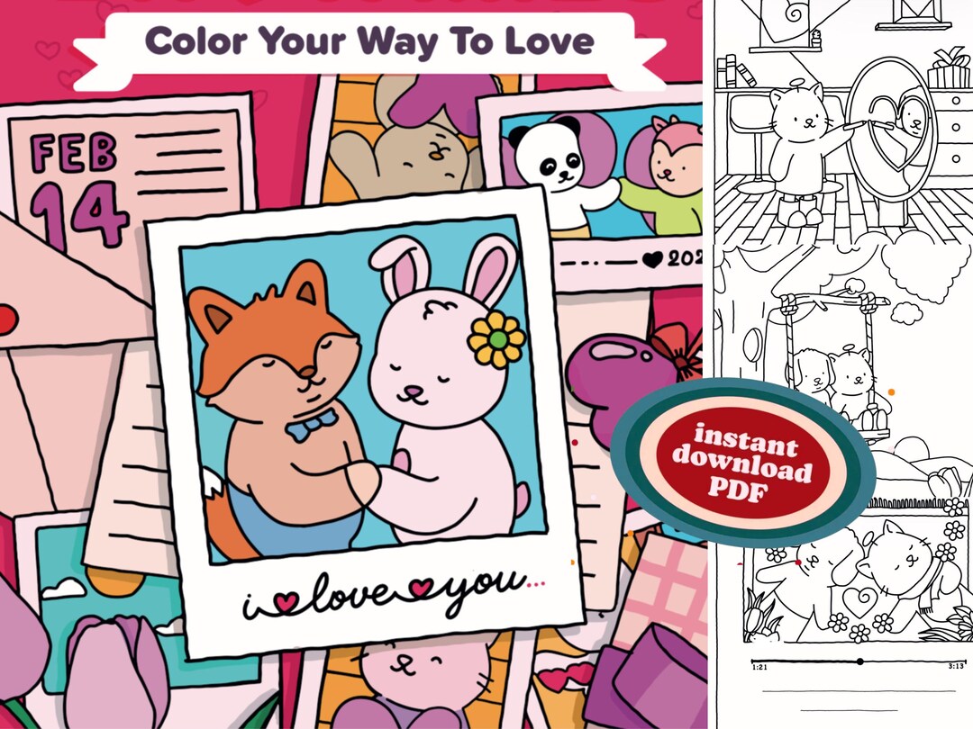 Couples Comfort Days Digital Coloring Pages 30 Cute and Cozy Holiday ...
