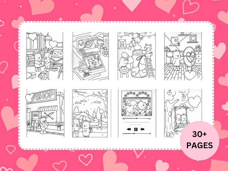 Couples Comfort Days Digital Coloring Pages 30 Cute and Cozy Holiday ...