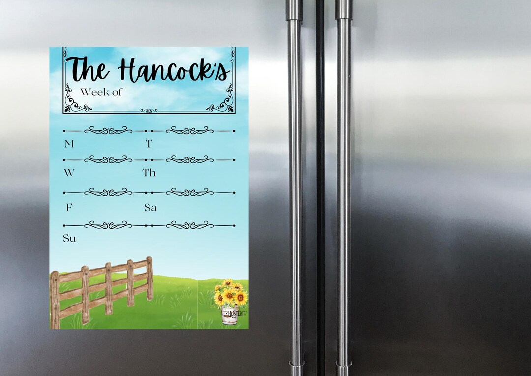 Custom Weekly Calendar, Magnetic & Reusable, Farmhouse Aesthetic - Etsy