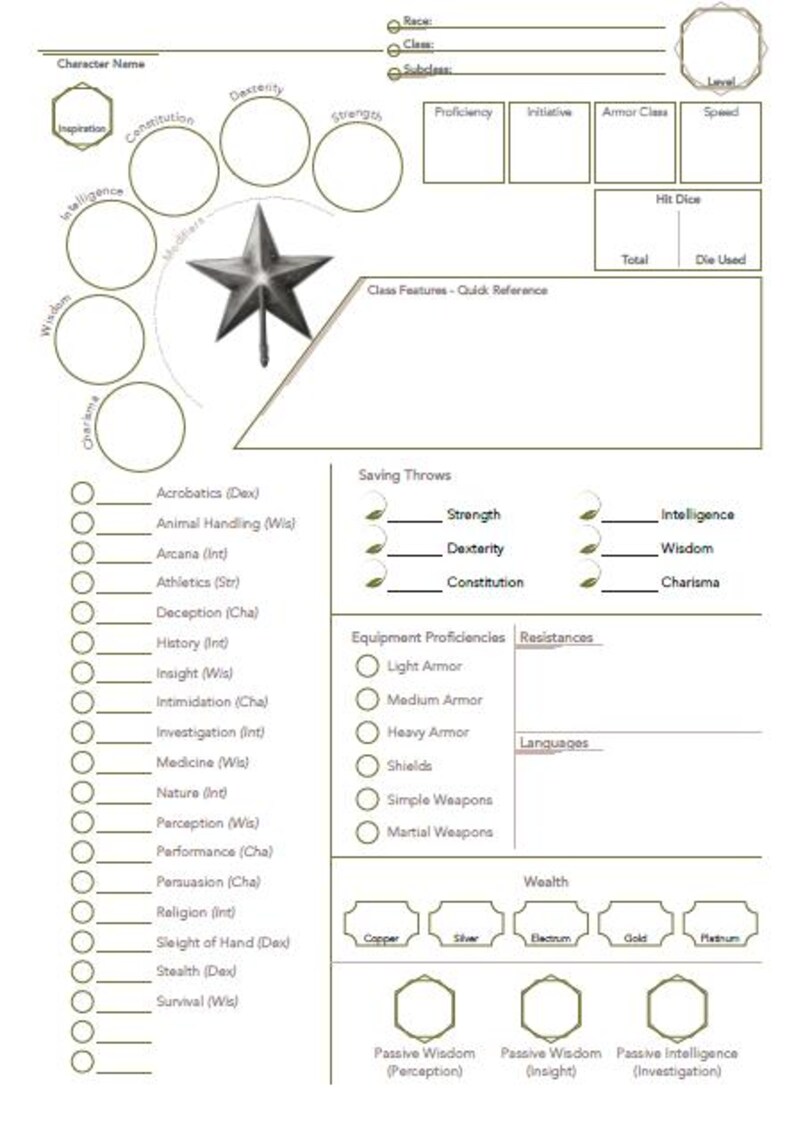 Printable Dnd Character Journal | Dnd Character Sheet With Spell Cards ...
