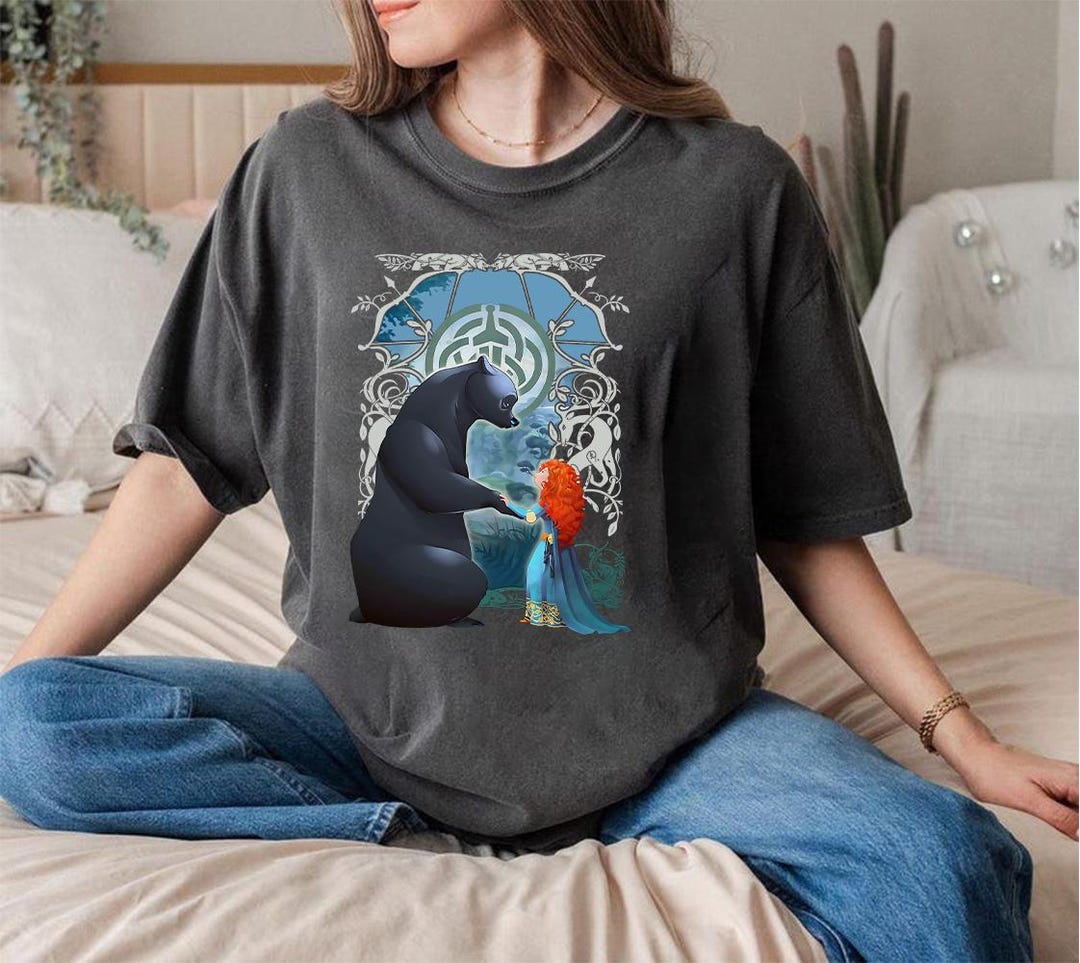 Disney Pixar Brave Merida and Bear Profile Portrait Shirts, Brave ...