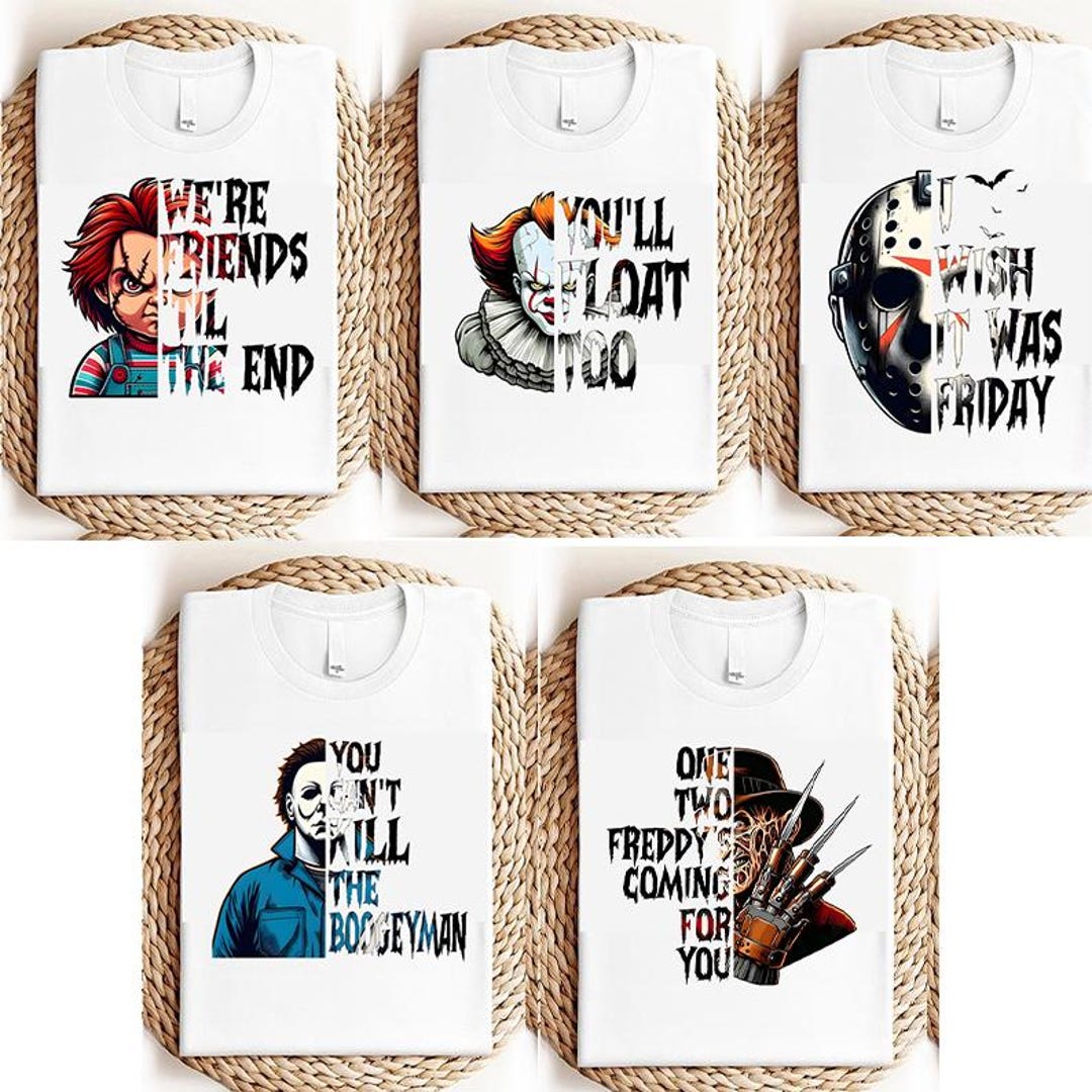 Vintage Horror Characters Group Shirt, Horror Friends Shirt, Halloween ...