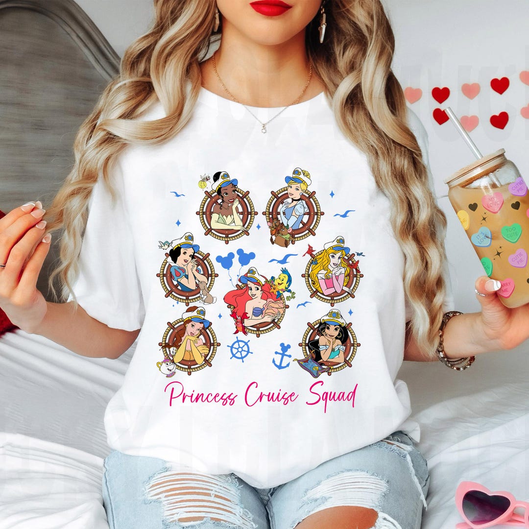Disney Princess Cruise Squad Shirt, Tianna Ariel Snowwhite Rapunzel ...