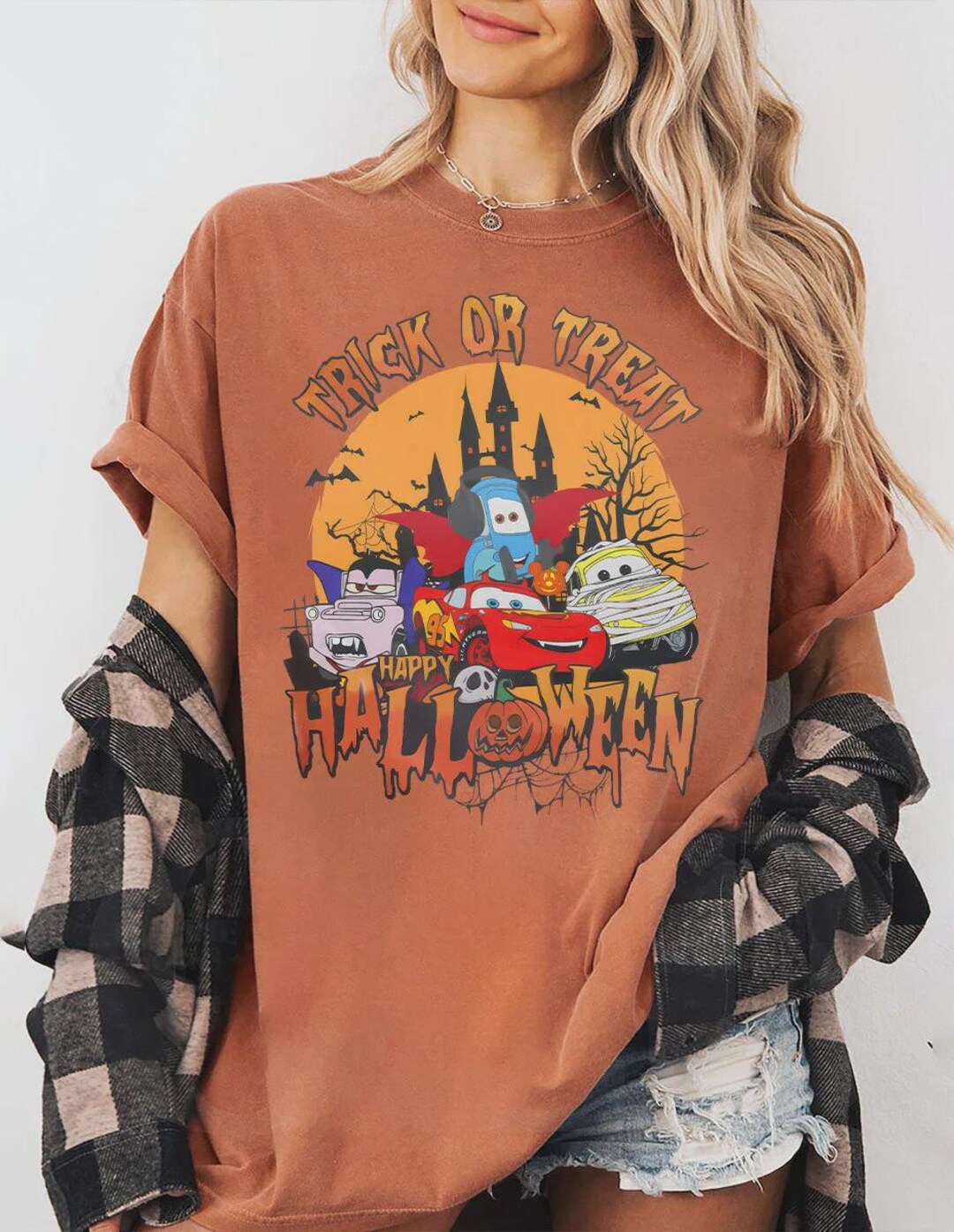 Disney Pixar Cars Characters Trick or Treat Halloween Shirt, Disney ...
