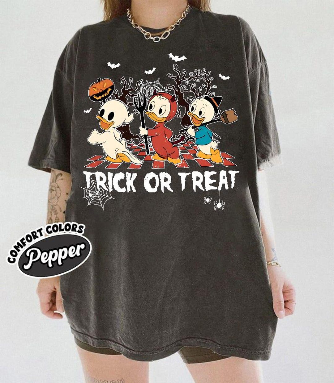 Disney Duck Tales Trick or Treat Shirt, Huey Dewey Louie Witch Hazel T ...