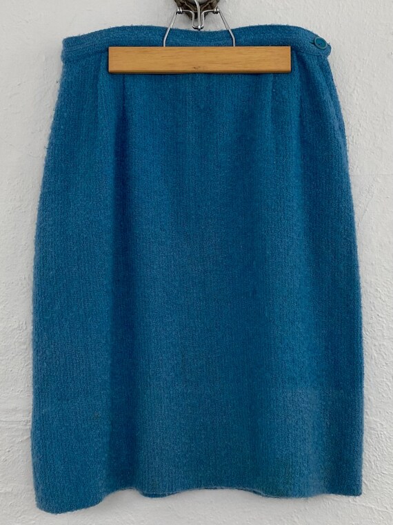 Nubby Blue Boucle 1950s 1960s Mad Men Pencil Wiggle S… - Gem