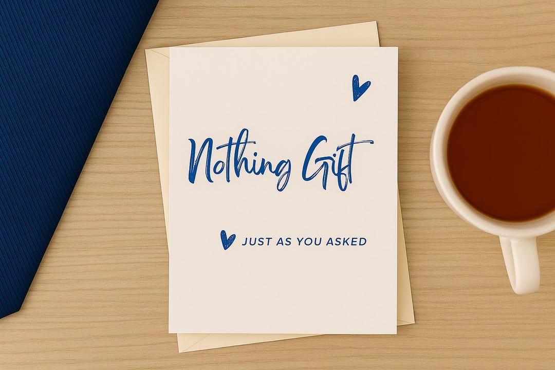 Funny Nothing Gift Card: Gag Birthday Card for Him - Etsy