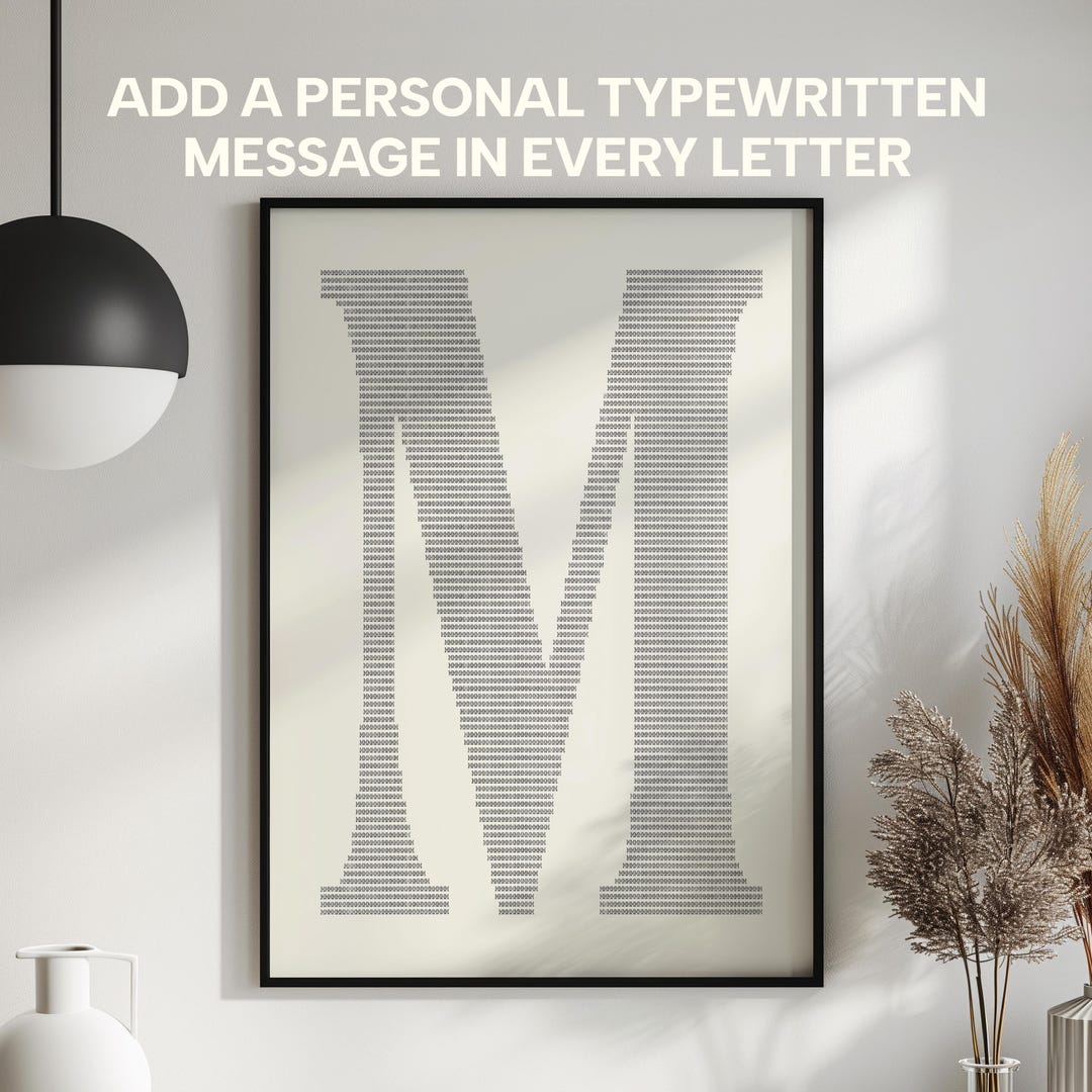 Letter M Initial Print, Typewriter Letter Print, Typewriter Art Print ...