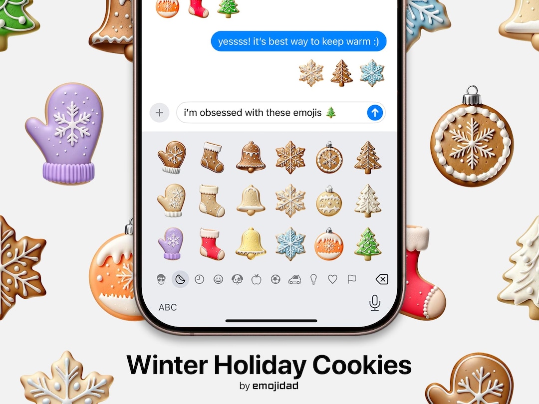 Ios 18 Custom Emojis for iPhone Apple Imessage Winter Holiday Stickers ...