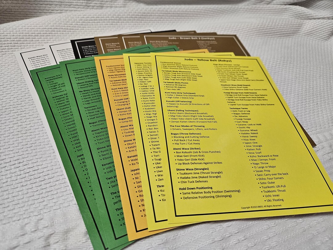 Judo Curriculum Cards – USJA 2023 Version - Etsy