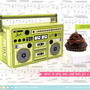Boom Box Favor Box - Cupcake Box, 40th Birthday, 30th Birthday, 80's ...