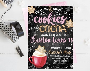 Hot Cocoa Text Invitation - Etsy