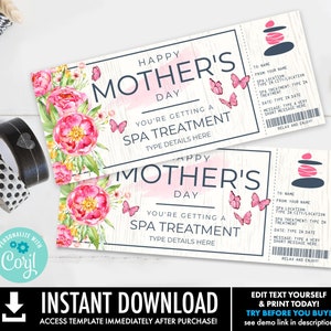 Mother's Day Spa Treatment Surprise Gift Voucher, Spa Day, Spa Gift ...