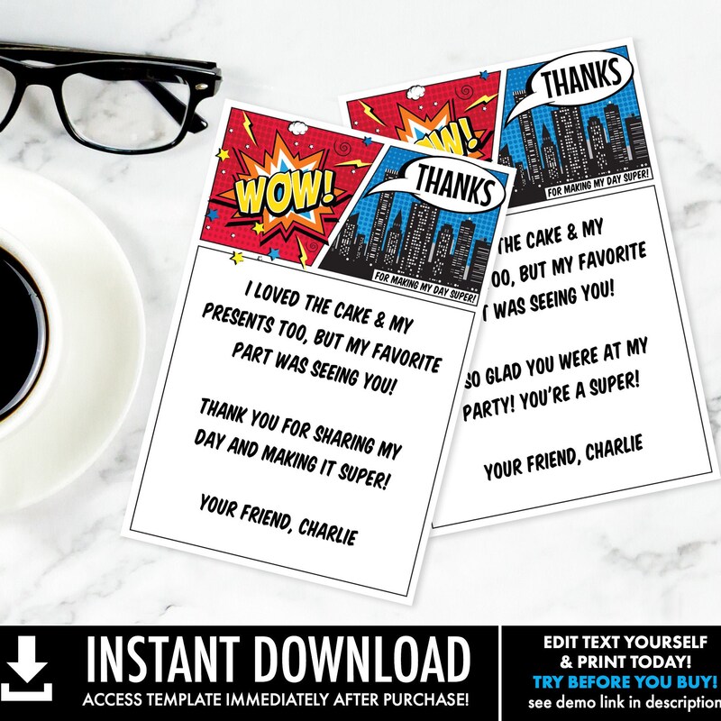 Superhero Cards - Etsy