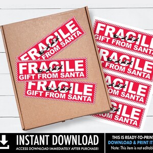 Santa Mail Labels, Fragile Gift From Santa Label/sticker, Christmas ...