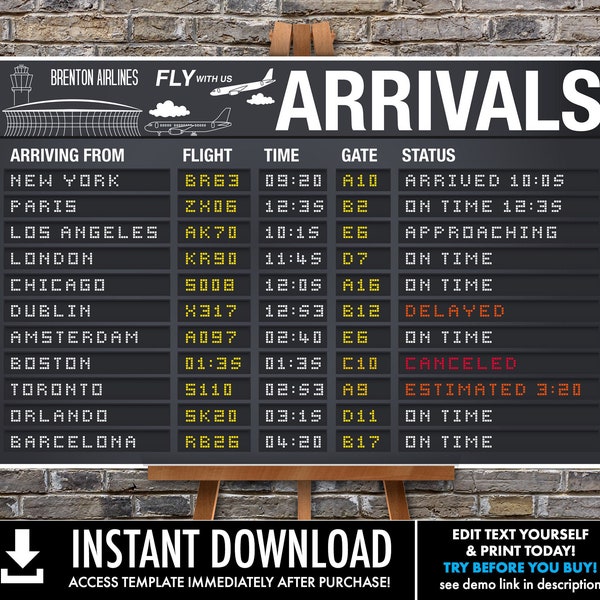 Airport Terminal Printable Signs - Etsy