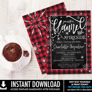 Flannel & Fireside Bridal Shower Invitation - Buffalo Plaid Shower ...