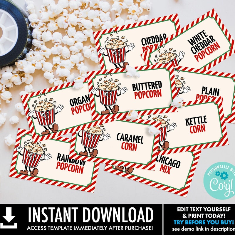 Popcorn Invitation - Etsy