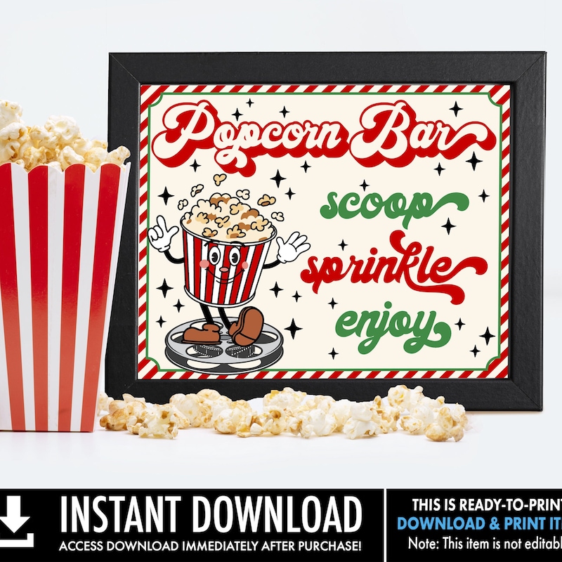 Popcorn Sign - Etsy