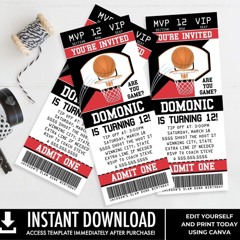 Basketball Invites - Etsy
