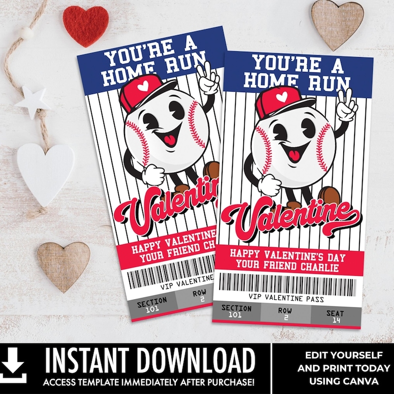 Baseball Valentines - Etsy