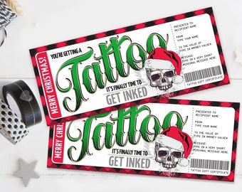 Tattoo Gift Card | Etsy