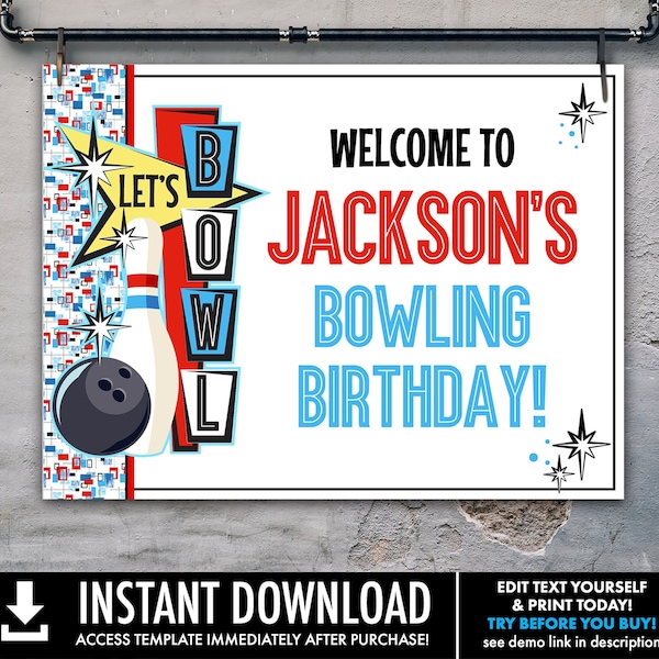 Retro Bowling Sign - Etsy