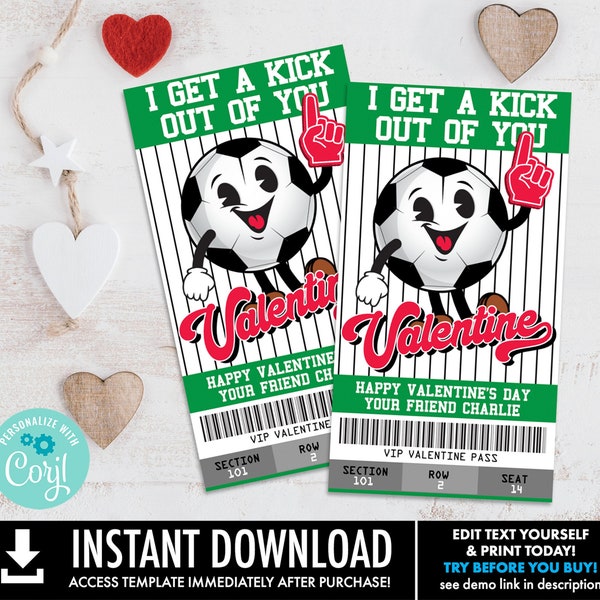 Soccer Valentine - Etsy