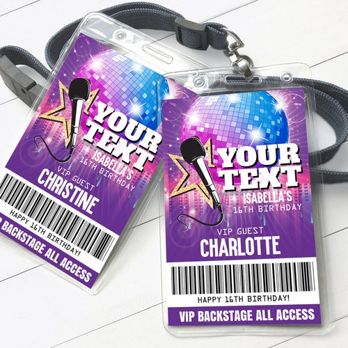 Rockstar your Text VIP Badgeparty Like a Rock Starrock N | Etsy